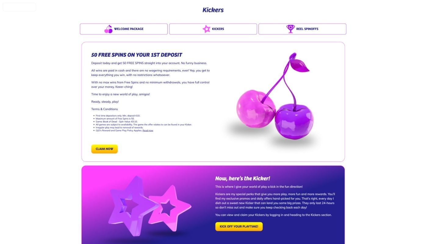 PlayOJO Bonus Codes 🎁 No Deposit Bonus - CasinosHunter