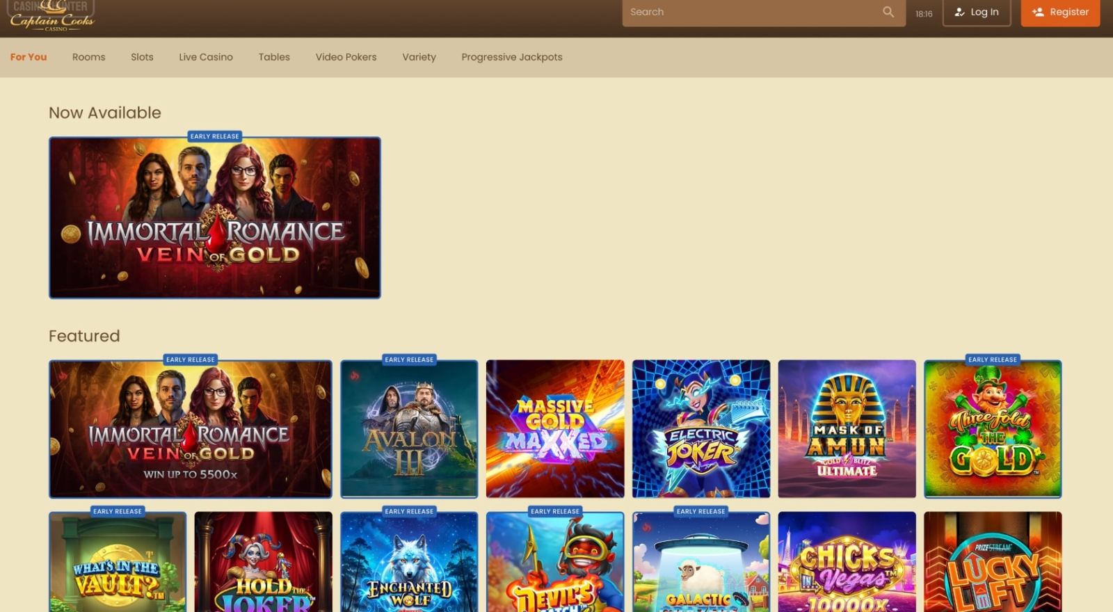 Captain Cooks Casino Review 2026 - CasinosHunter
